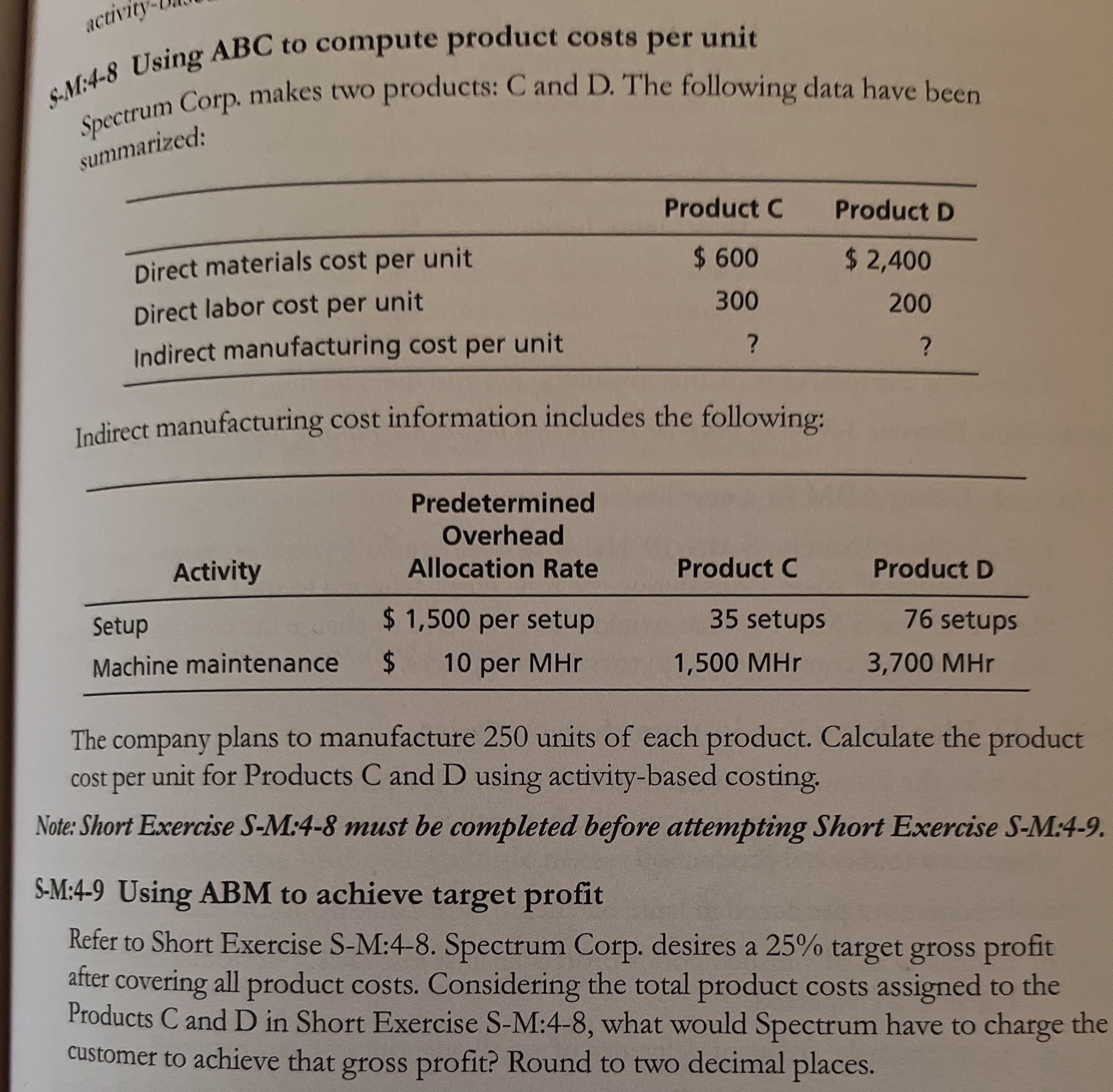 Solved GN N4C−8 Using ABC to compute product costs per unit | Chegg.com