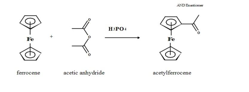 Solved H3PO4 ferrocene acetic anhydride acetylferrocene | Chegg.com