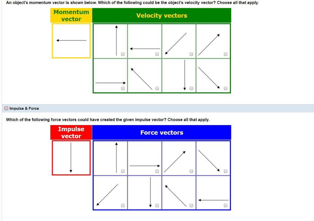 Solved An object's momentum vector is shown below. Which of | Chegg.com Solved An object's momentum vector is shown below. Which of | Chegg.com