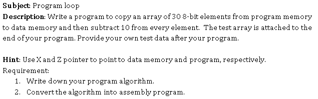 Subject Program Loop Description Write A Program To