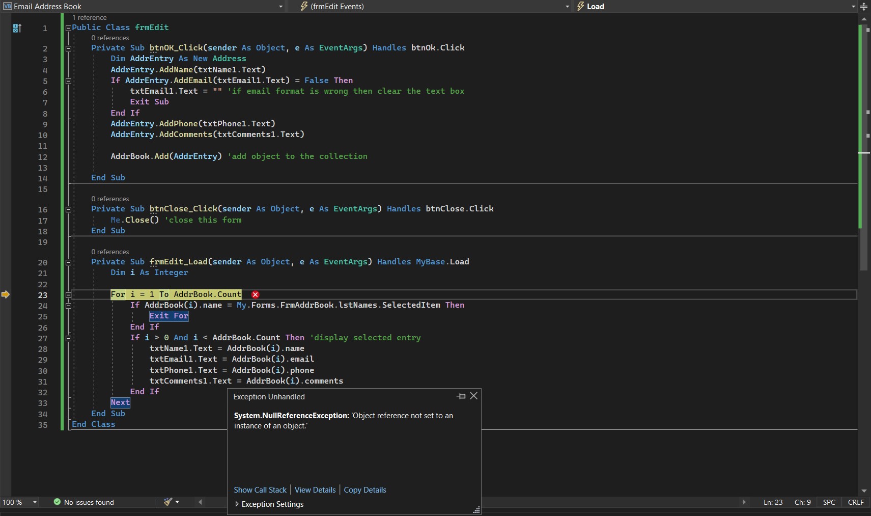 Solved Iress Book 1 reference GPublic Class frmEdit 0 | Chegg.com