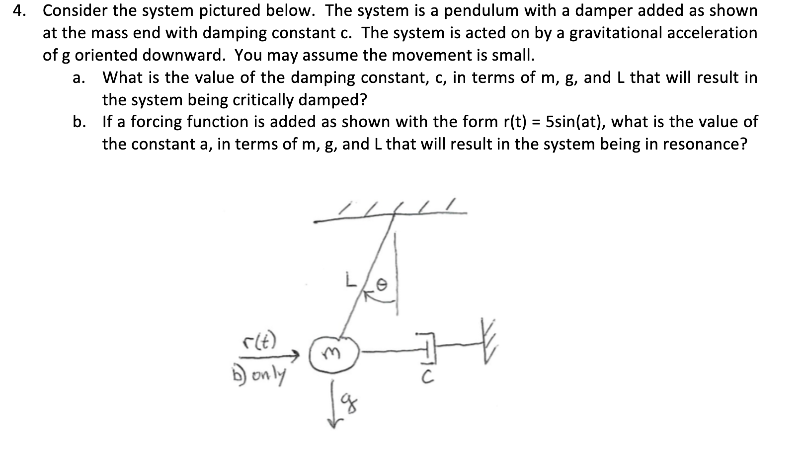 Solved Consider the system pictured below. The system is a | Chegg.com