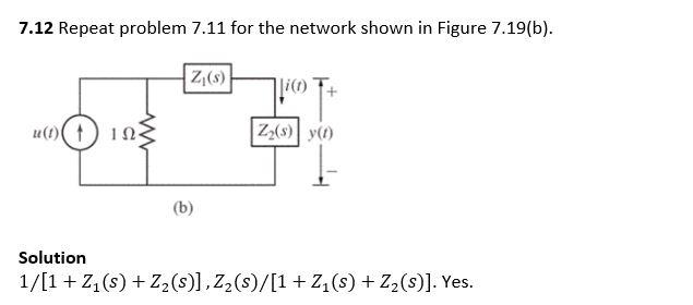 Solved Please do problem 7.12 (problem 7.11 provided for | Chegg.com