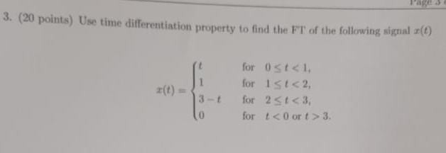 Solved 3. (20 points) Use time differentiation property to | Chegg.com