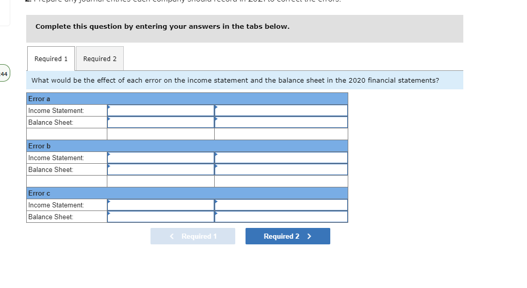 Solved Below are three independent and unrelated errors. a. | Chegg.com