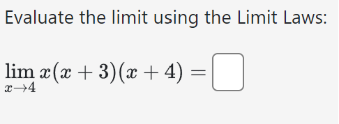 Solved Evaluate the limit using the Limit | Chegg.com