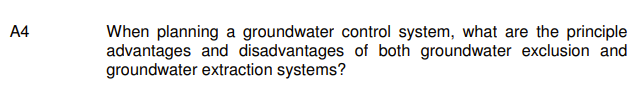 Solved When planning a groundwater control system, what are | Chegg.com
