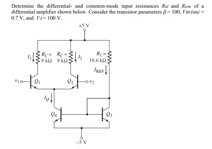 Solved Determine the differential- and common-mode input | Chegg.com