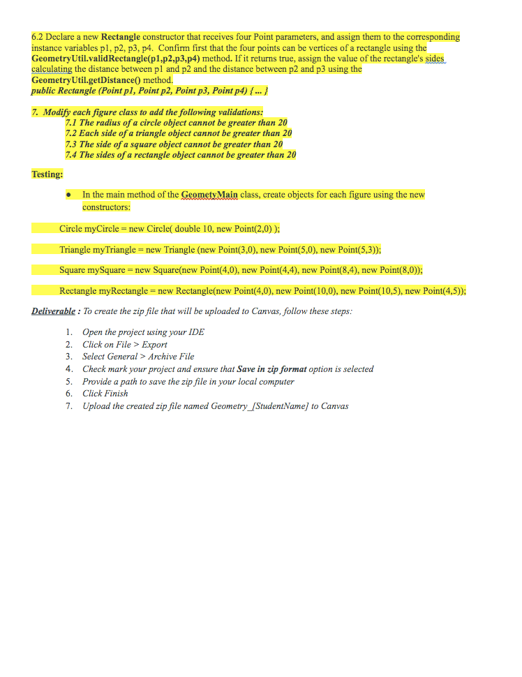 Solved In this assignment you will use the Geometry project | Chegg.com