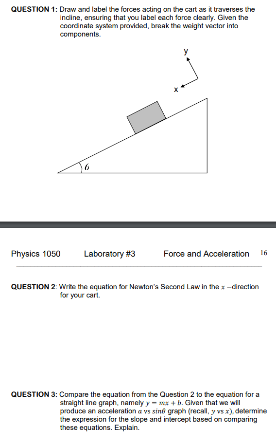 Solved QUESTION 1: Draw and label the forces acting on the | Chegg.com