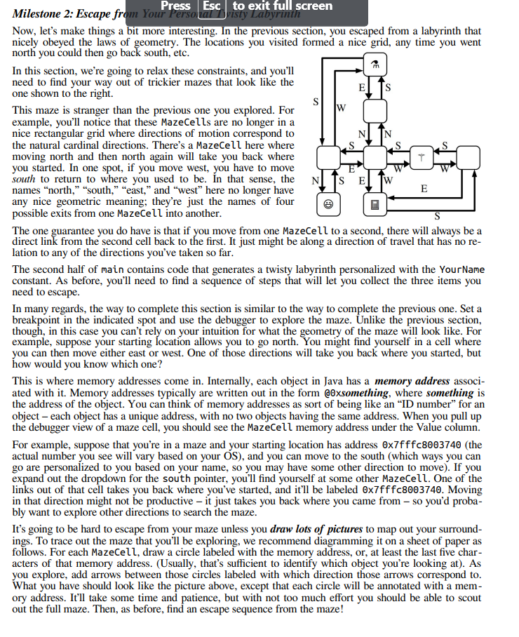 Solved please solve path of twisty maze (TODO 2) package | Chegg.com