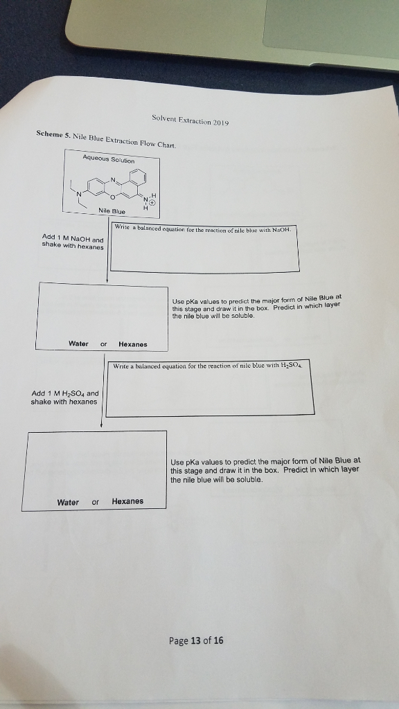Solved Solvent Extraction 2019 Scheme 5. Nile Blue | Chegg.com