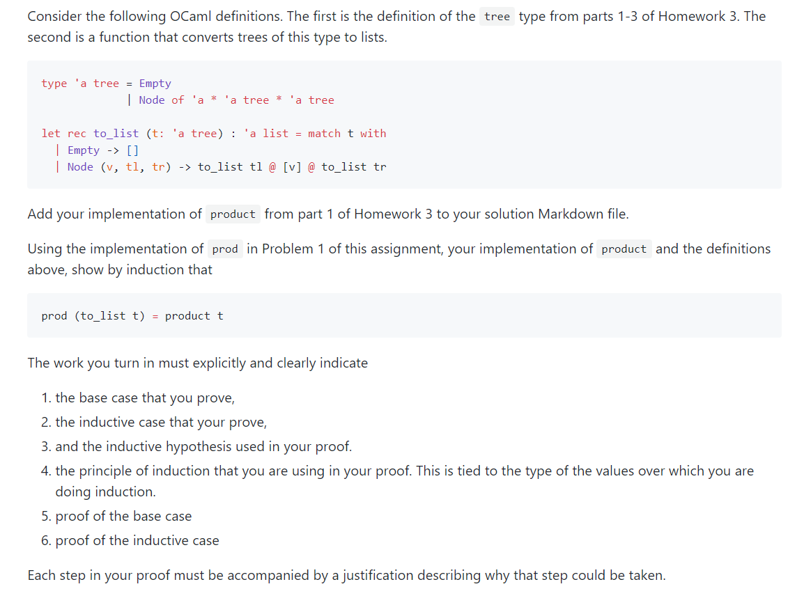 Consider The Following Ocaml Definitions The First