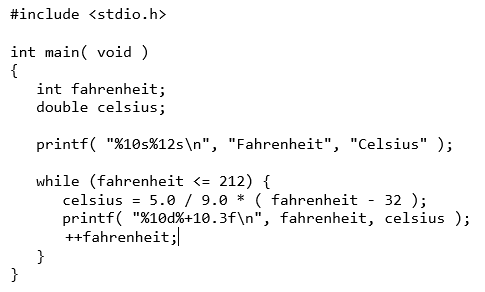 Solved Write a program that converts integer Fahrenheit | Chegg.com