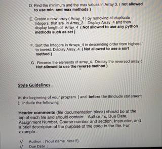 Solved Python program that will perform the following | Chegg.com