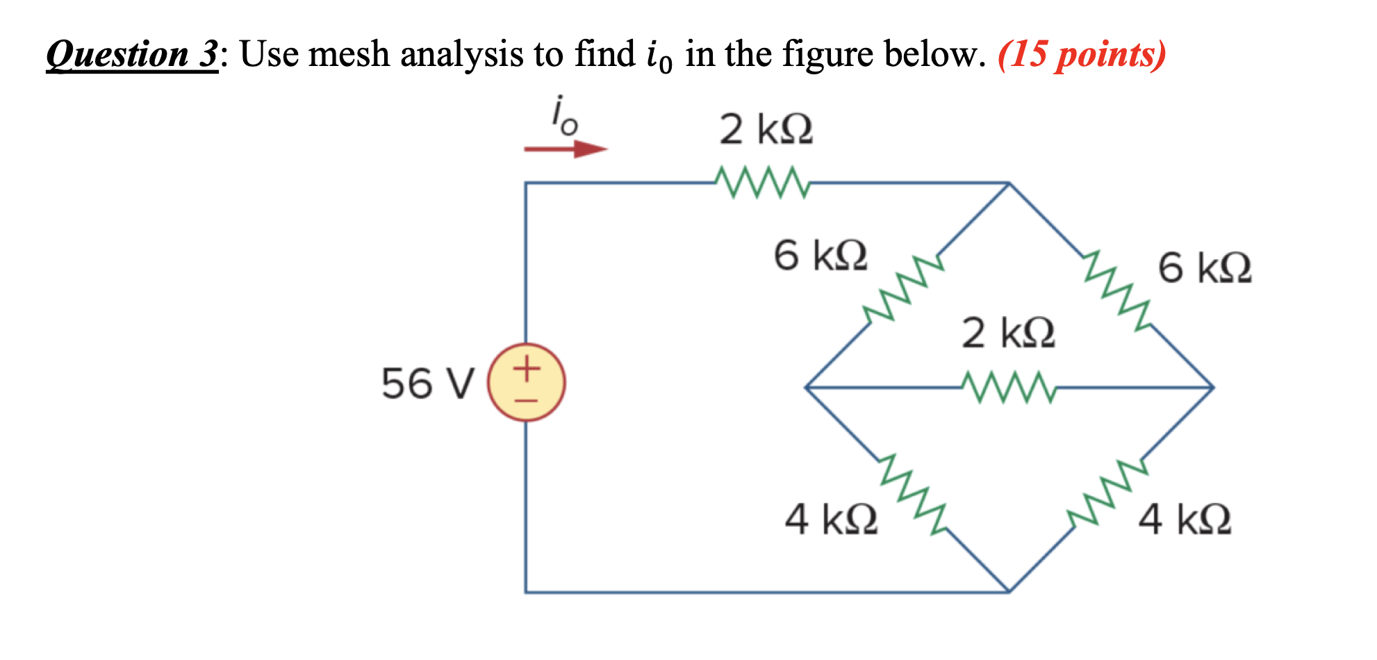 Solved Question 3: Use mesh analysis to find i0 in the | Chegg.com