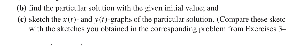 Solved B Find The Particular Solution With The Given