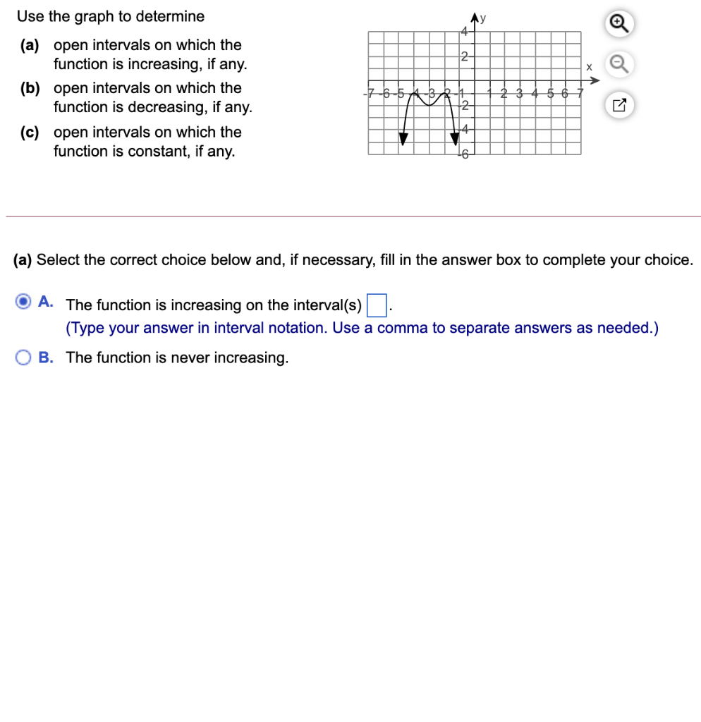 Solved Ау 4 Use The Graph To Determine A Open Intervals 6885