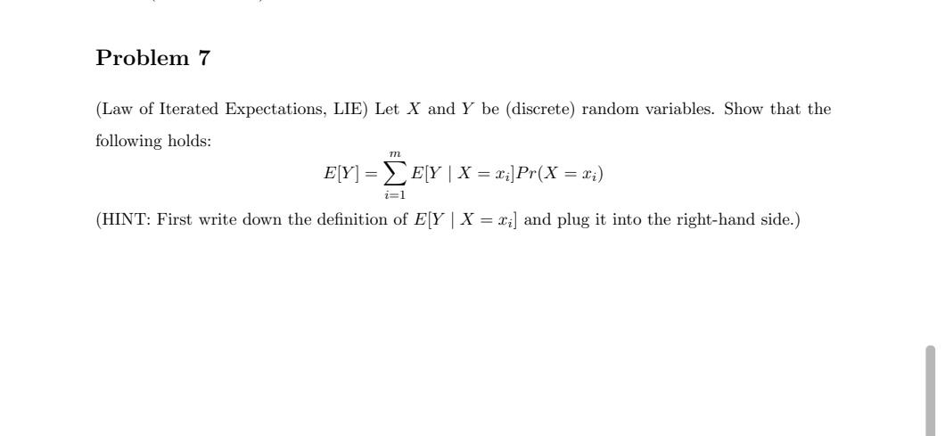 Solved Law Of Iterated Expectations Lie Let X And Y Be