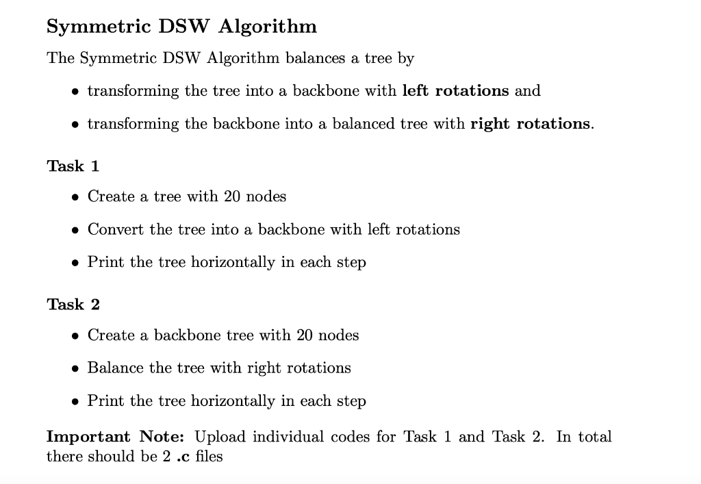 Symmetric DSW Algorithm The Symmetric DSW Algorithm | Chegg.com