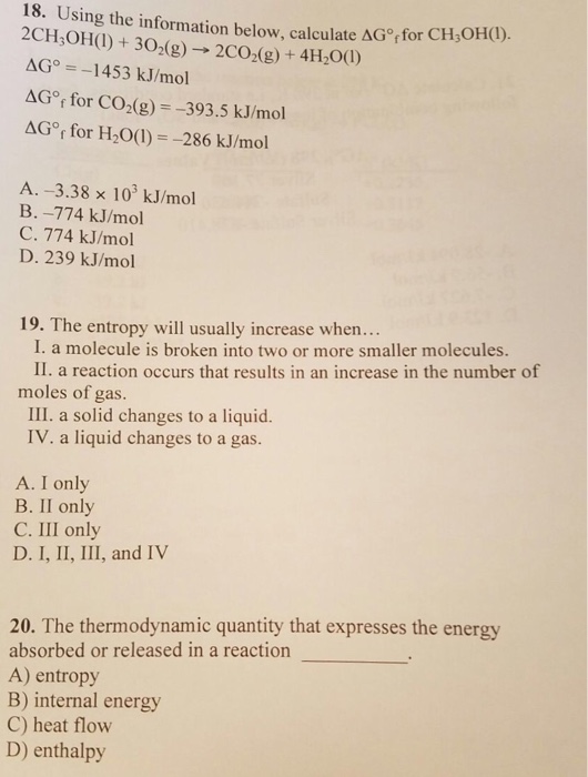 Solved Using the information below, calculate Delta G_f | Chegg.com