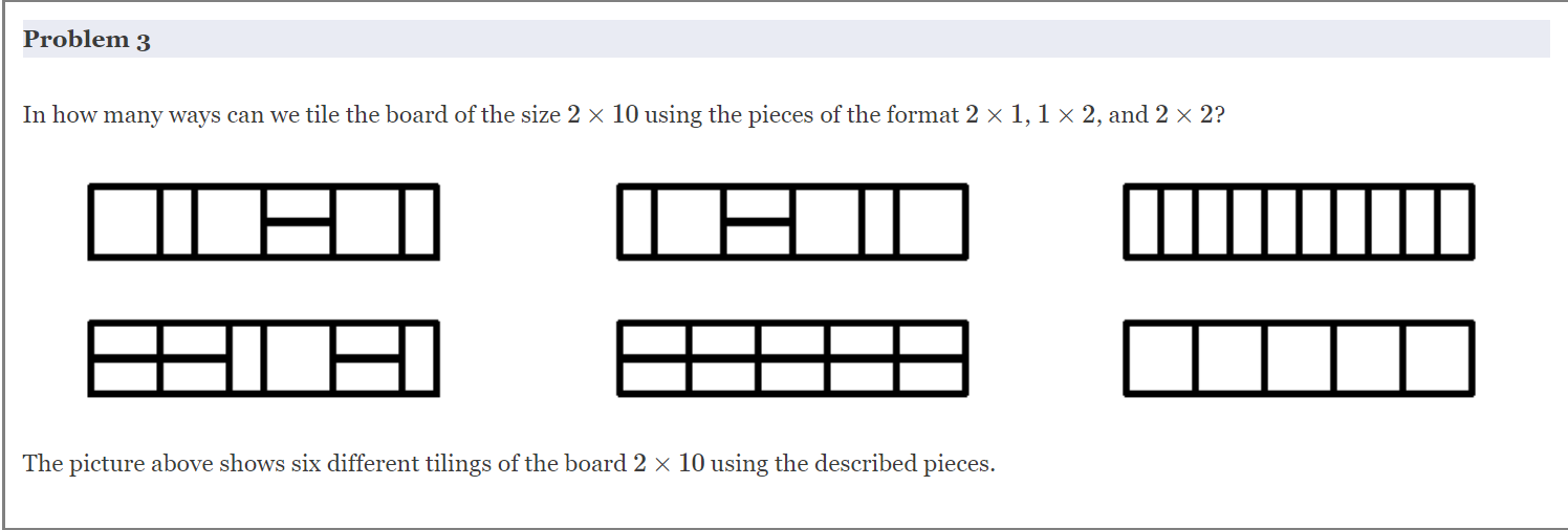 Solved Problem 3 In how many ways can we tile the board of | Chegg.com
