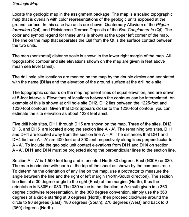 Geologic Map Locate the geologic map in the | Chegg.com