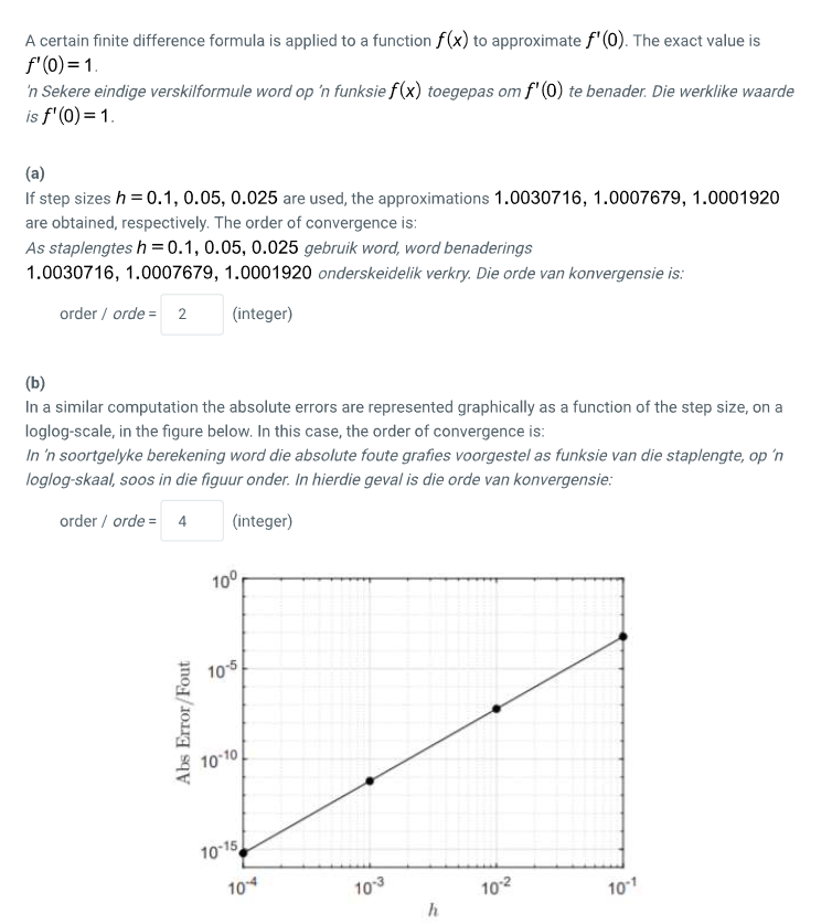A certain finite difference formula is applied to a | Chegg.com