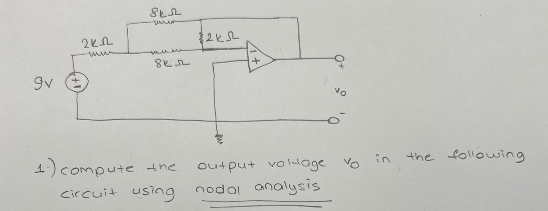 Solved 1.) ﻿compute the output voltage v0 ﻿in the | Chegg.com