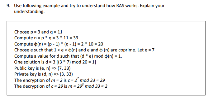 Solved 9. Use following example and try to understand how | Chegg.com