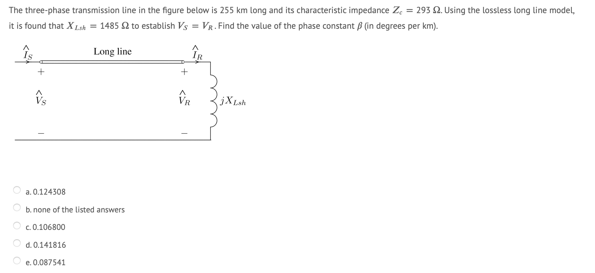 Solved The three-phase transmission line in the figure below | Chegg.com