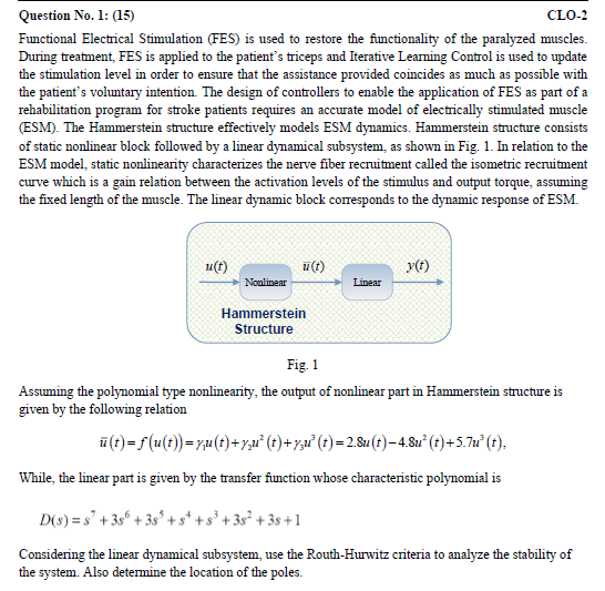 Solved Question No. 1: (15) CL0-3 Functional Electrical | Chegg.com