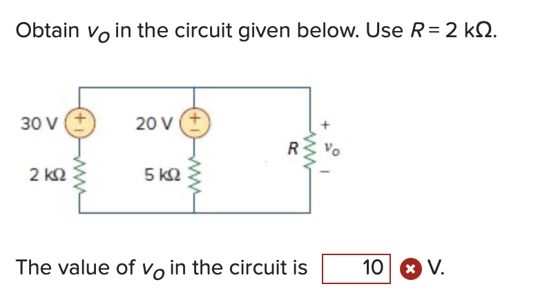 Solved Obtain vo in the circuit given below. Use R = 2 kΩ. | Chegg.com