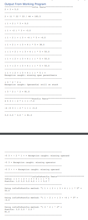 Solved Task 1: Postfix Calculator You will need to complete | Chegg.com