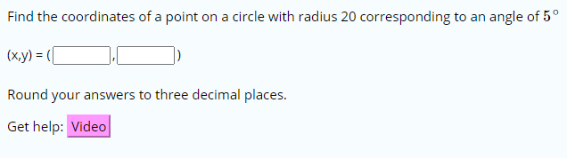 Solved Find the coordinates of a point on a circle with | Chegg.com
