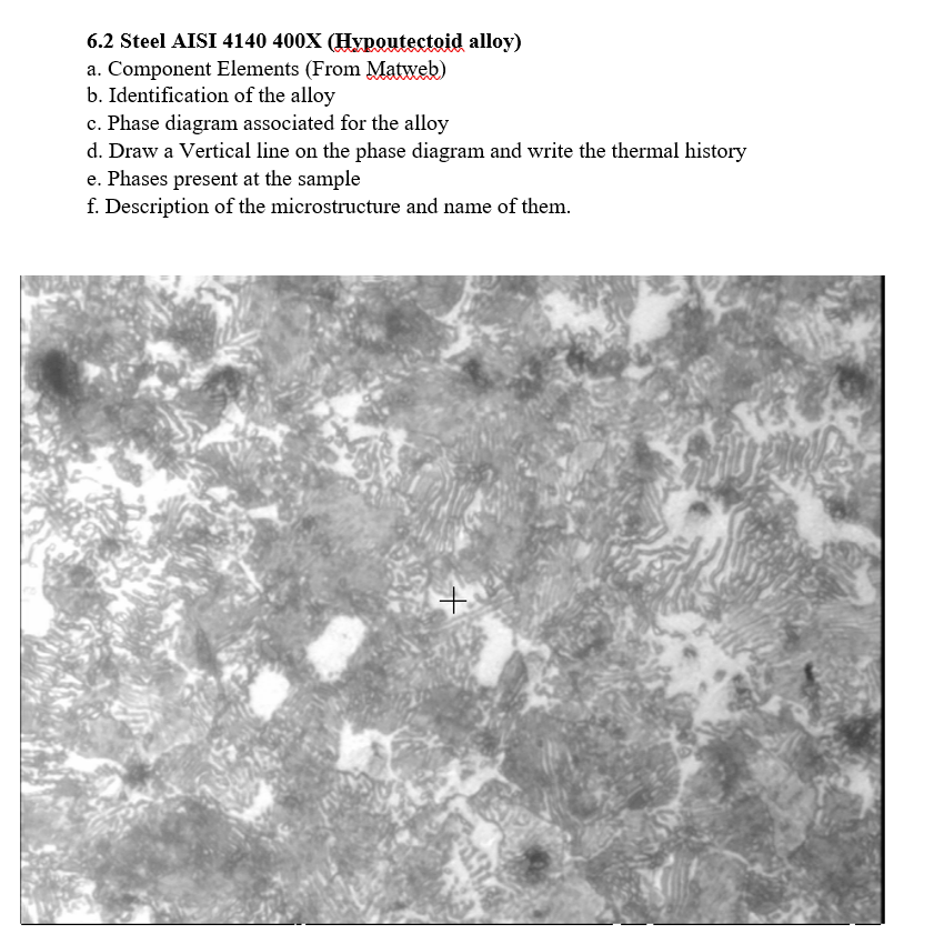 Solved 6.2 Steel AISI 4140400X (Hypoutectoid alloy) a. | Chegg.com