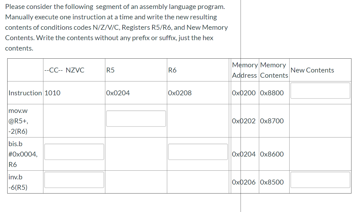 Solved From the table below, please provide answers for | Chegg.com