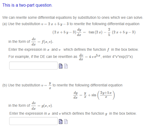 Solved This is a two-part question. We can rewrite some | Chegg.com