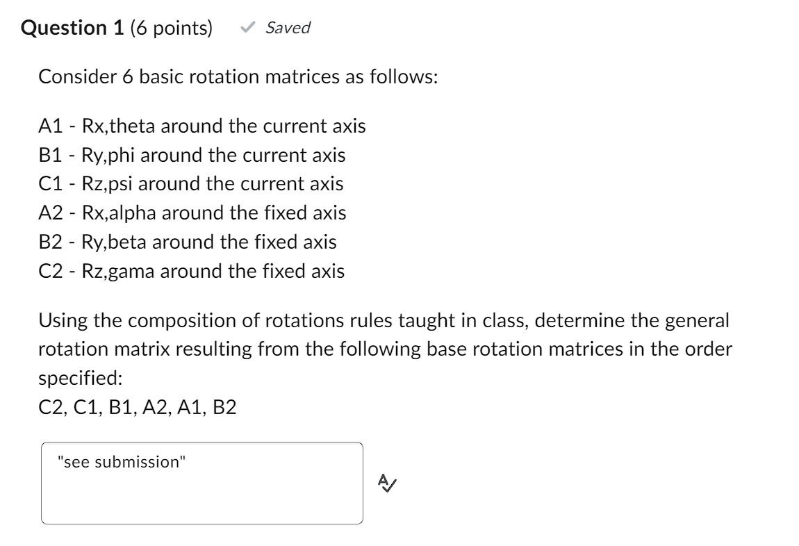 Solved Consider 6 basic rotation matrices as follows: A1 - | Chegg.com