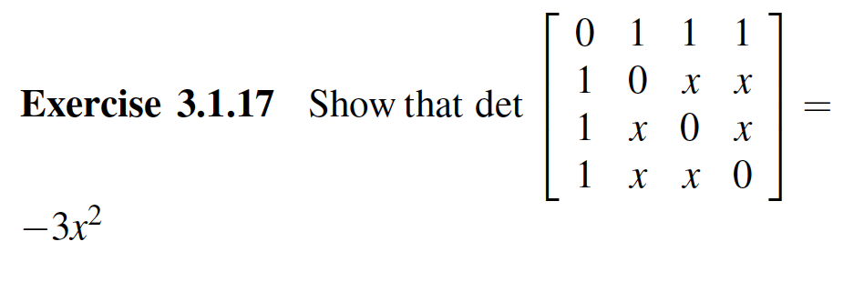Solved Exercise 3.1.18 Show that det | Chegg.com