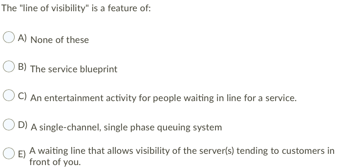 Solved The "line of visibility" is a feature of: OA) None of | Chegg.com