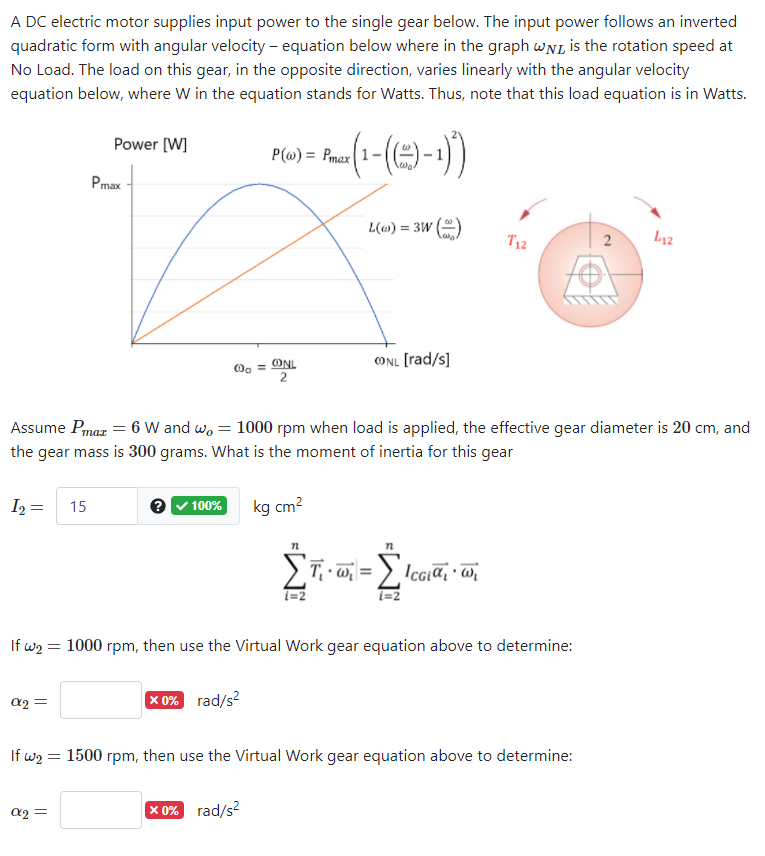 Solved A DC electric motor supplies input power to the | Chegg.com