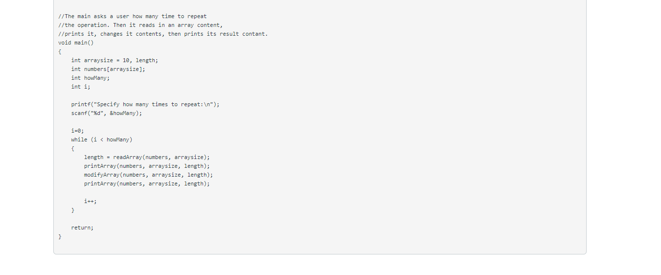 Solved //The readArray function reads integers from user | Chegg.com