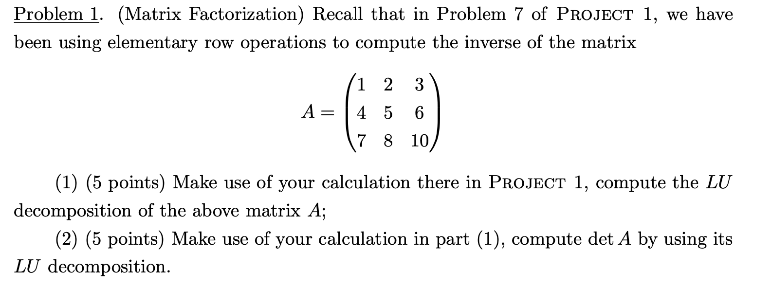 Solved Problem 1. (Matrix Factorization) Recall that in | Chegg.com