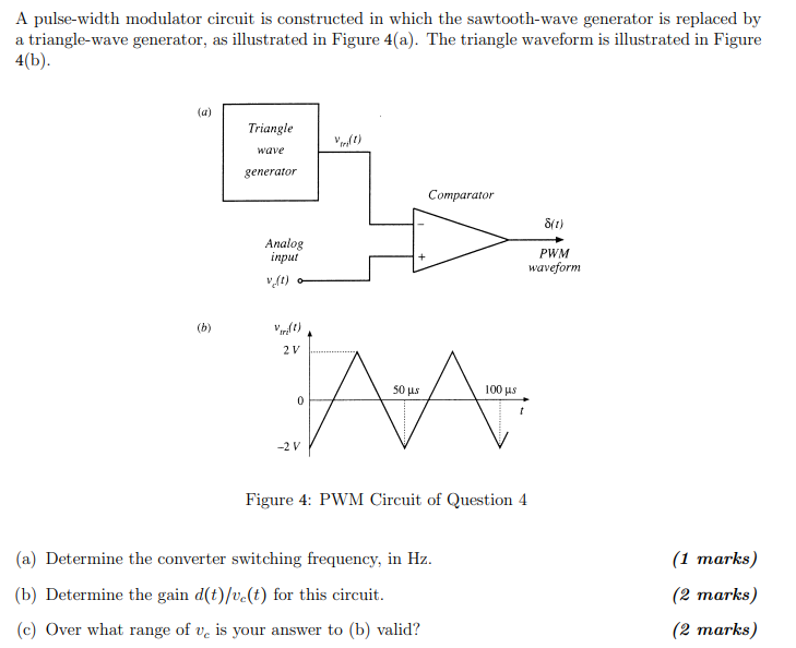 Solved A pulse-width modulator circuit is constructed in | Chegg.com