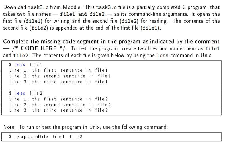 Solved This is in C program Task 3.c is below: /* task3.c: | Chegg.com