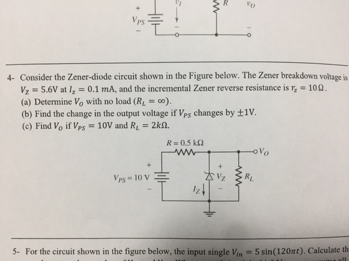 Solved PS 4- Consider the Zener-diode circuit shown in the | Chegg.com