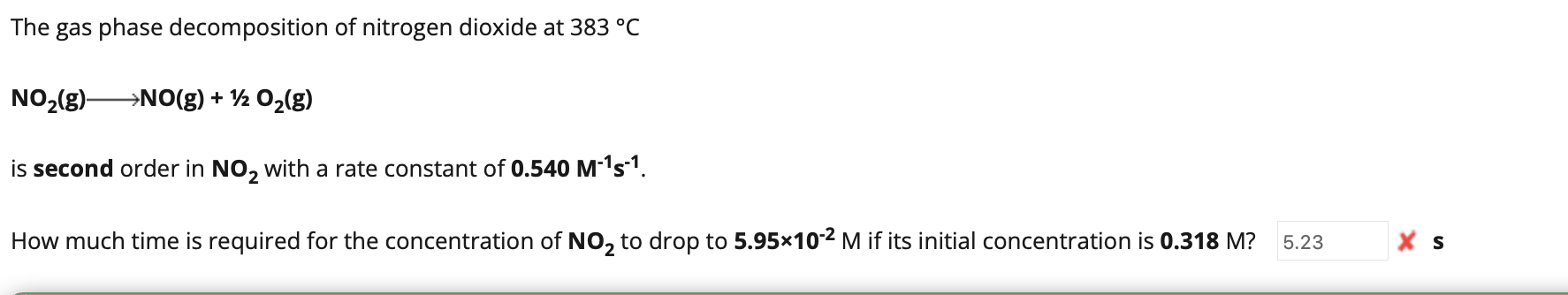 Solved The gas phase decomposition of nitrogen dioxide at | Chegg.com