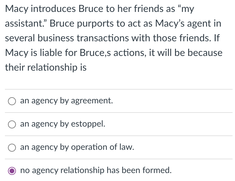 Macy introduces Bruce to her friends as "my | Chegg.com
