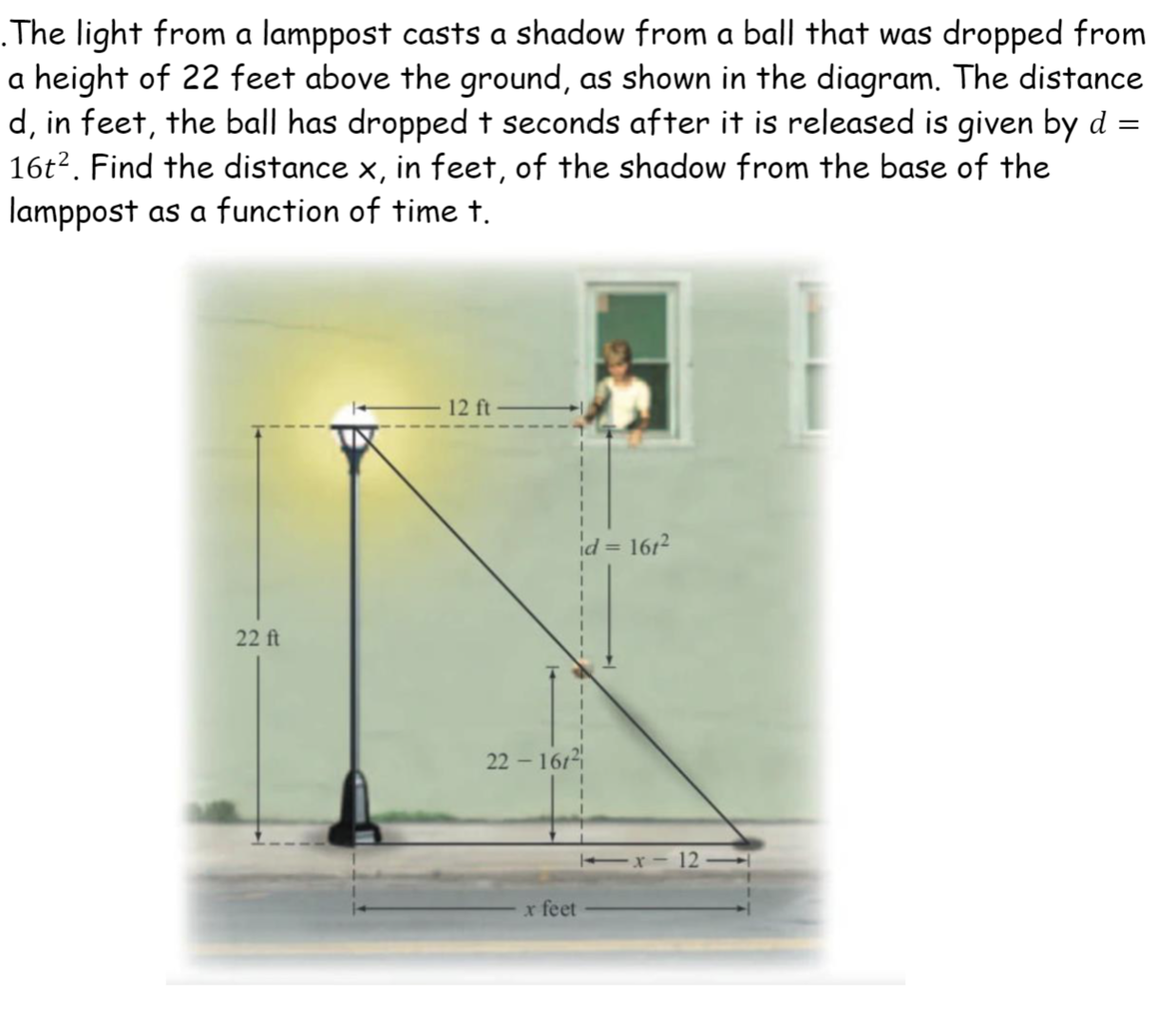 Solved The light from a lamppost casts a shadow from a ball | Chegg.com